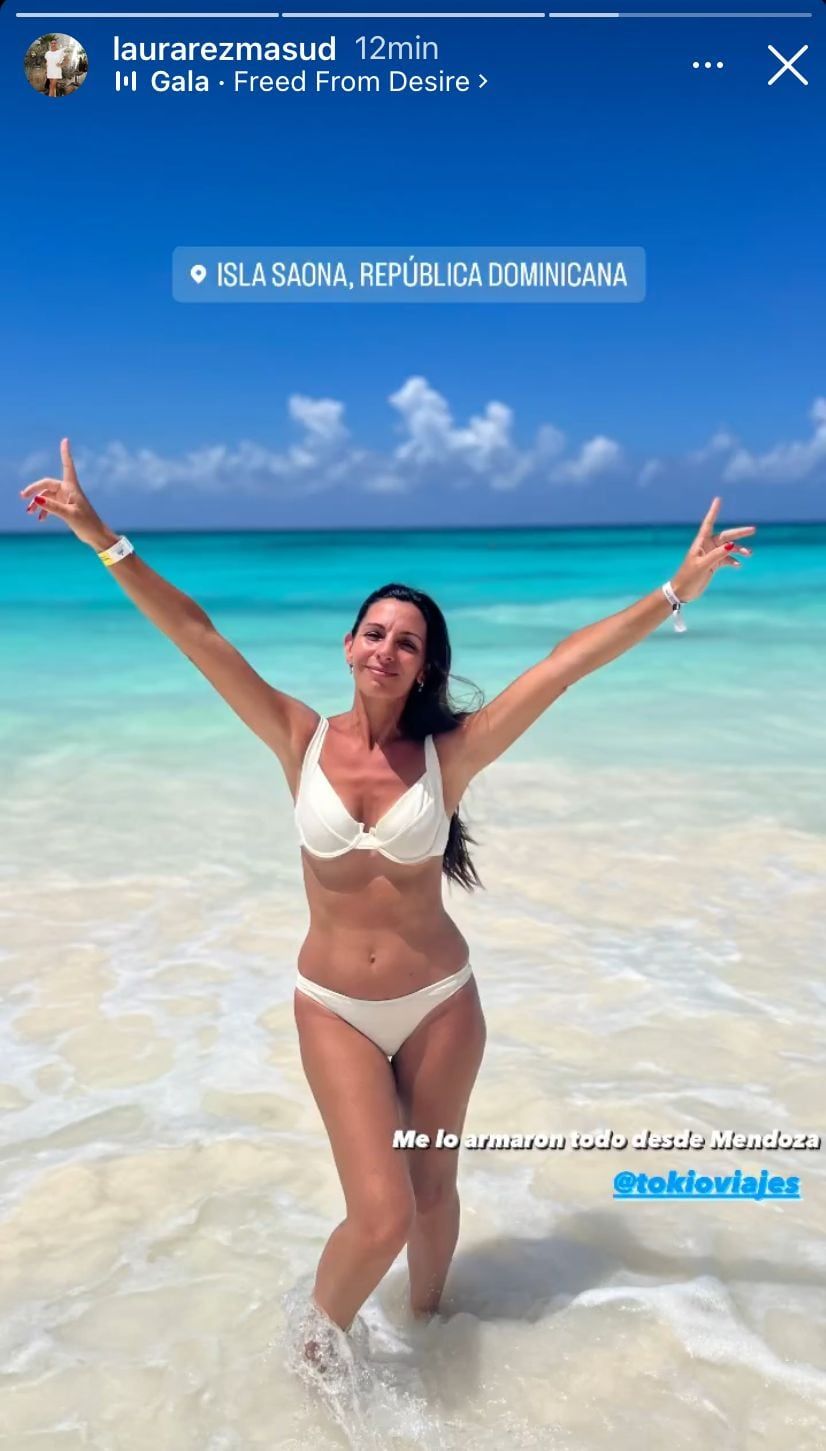 Laura Rez Masud cautivó al posar relajada y en bikini desde sus vacaciones en el paraíso