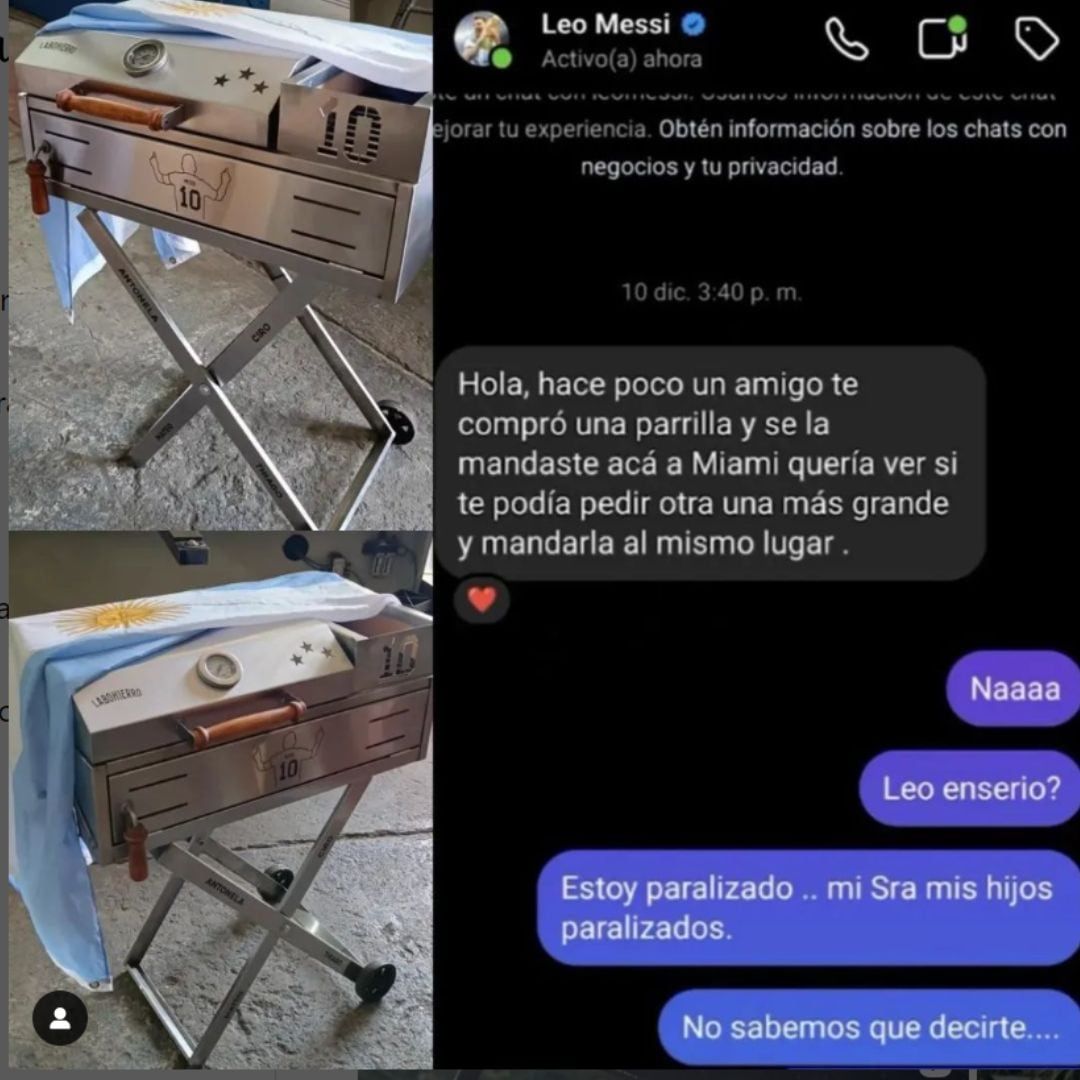 Así es la parrilla argentina que conquistó a Messi y que le enviaron ...