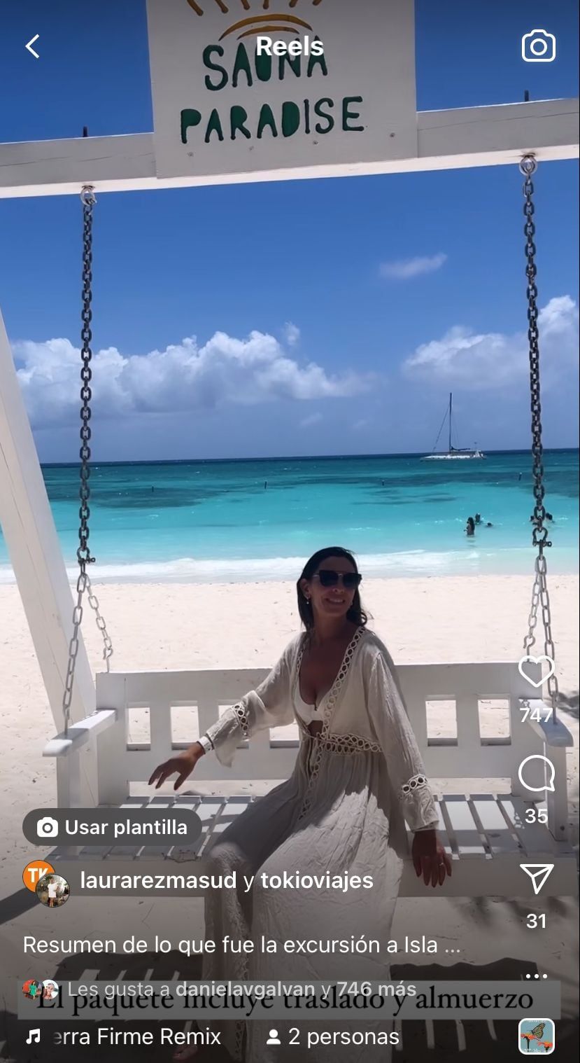 Laura Rez Masud cautivó al posar relajada y en bikini desde sus vacaciones en el paraíso