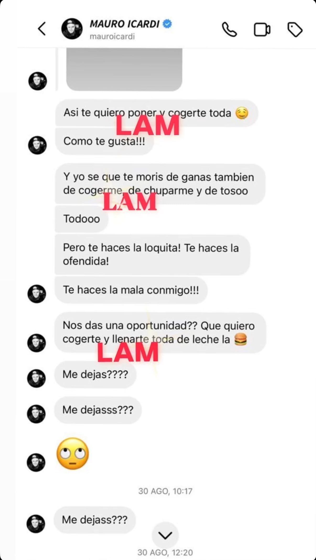 “Leche” y “hamburguesa”: filtraron escandalosos chats íntimos y eróticos de Mauro Icardi con ...