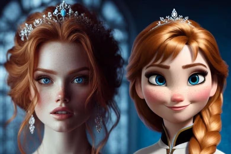 Según la inteligencia artificial, así luciría Anna de Frozen en la vida ...