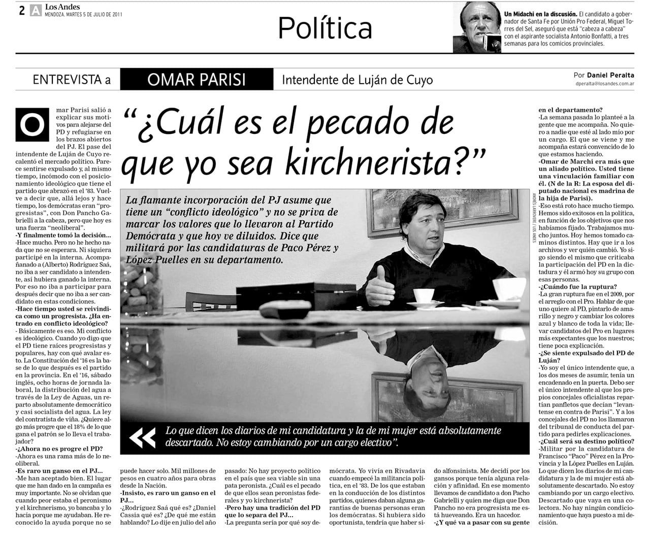 Omar Parisi encabeza una fórmula K, pero en el sector están “abiertos ...