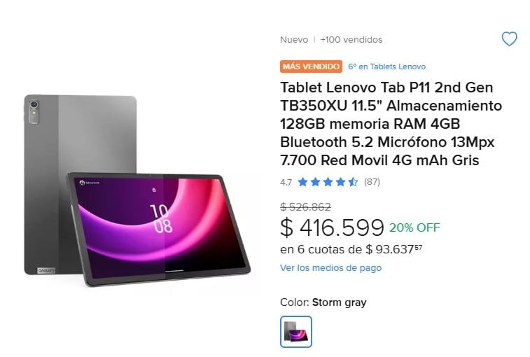 Sorpresa por los precios en Chile: cuánto cuesta una tablet Lenovo P11