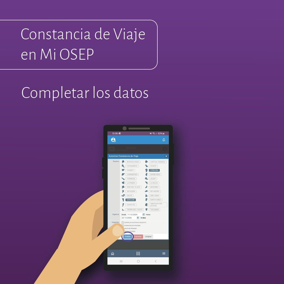 Constancia de viaje en Mi OSEP