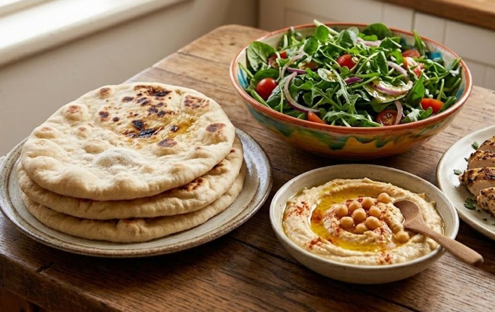 Pan liviano hecho en sartén en 15 minutos, ideal para una cena saludable
