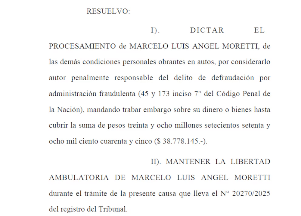 Procesaron al expresidente de San Lorenzo Marcelo Moretti en una causa ...