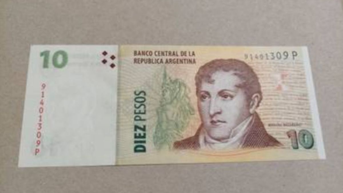 Numismática: por un billete de 10 pesos con un raro error de impresión ...