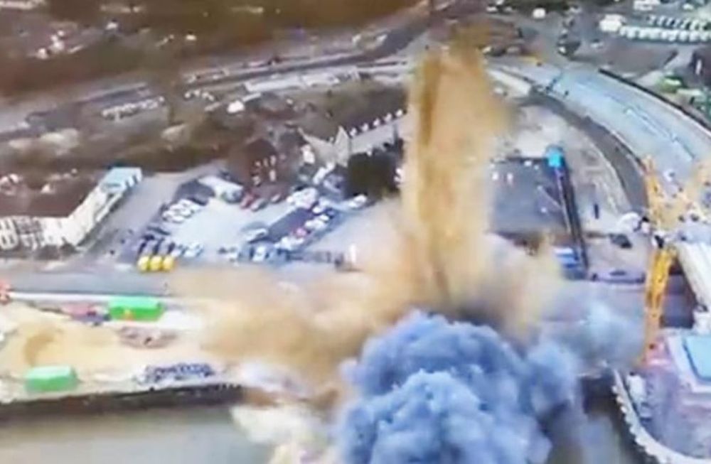 Video: una bomba de la Segunda Guerra Mundial explotó en Reino Unido