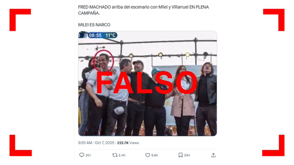No, Fred Machado no aparece con Javier Milei en esta foto de 2021: es ...