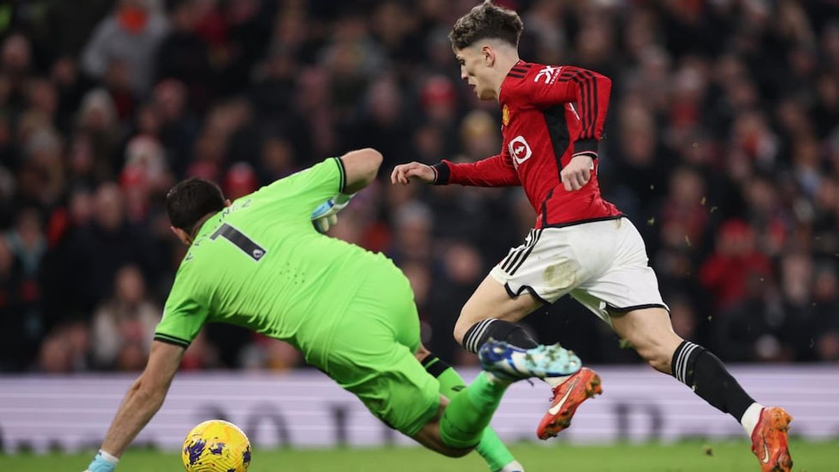 Alejandro Garnacho fue la gran figura en la remontada del Manchester United ante el Aston Villa ...