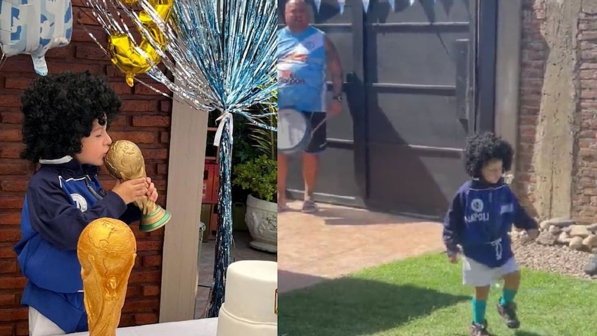 Video: un nene de tres años festejó su cumpleaños imitando a Maradona
