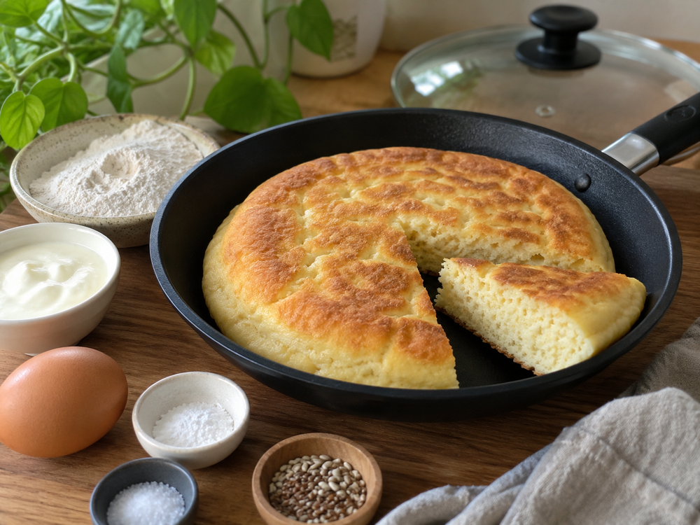 Pan esponjoso hecho en sartén en 5 minutos, ideal para comer algo ...