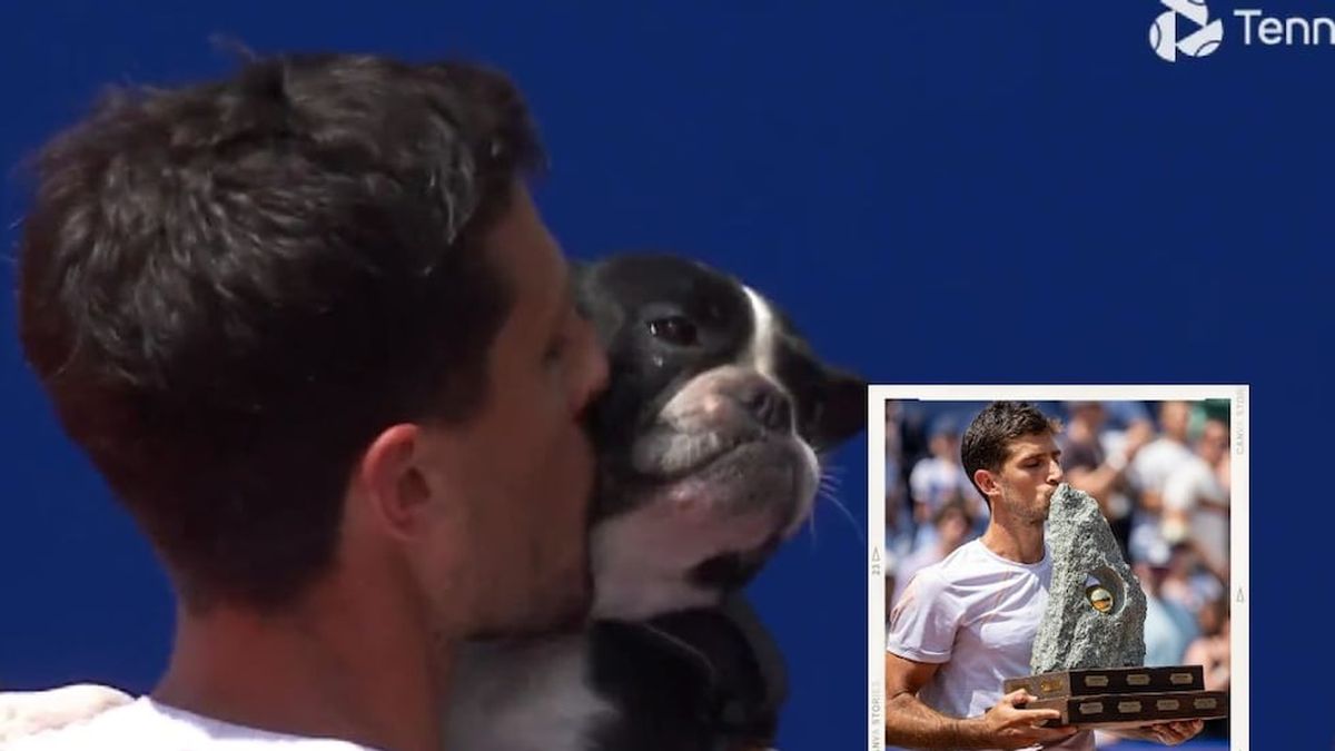 Video: Pedro Cachín festejó su primer título ATP con su novia y su perro