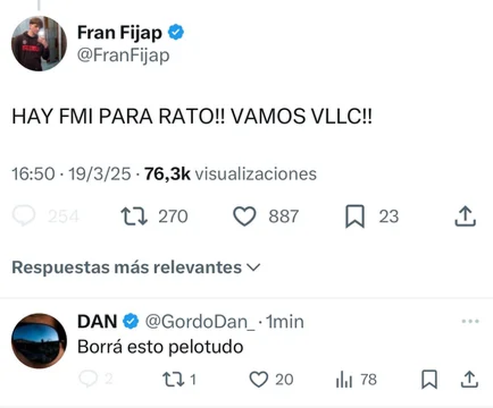 Cruce libertario en las redes: el Gordo Dan insultó a Fran Fijap por ...
