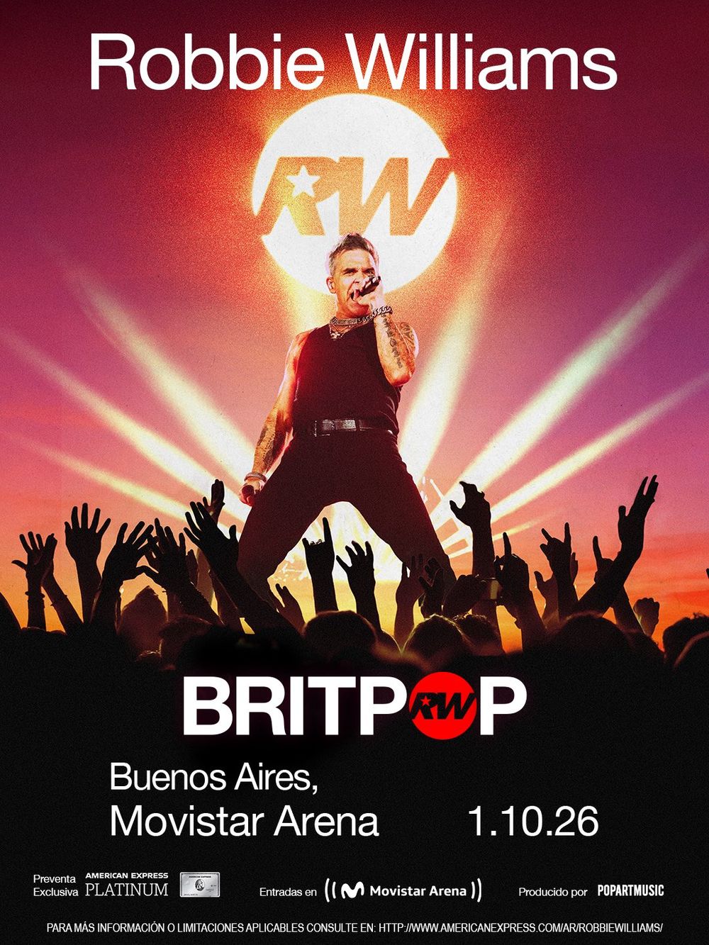 Link de entradas para Robbie Williams en Argentina 2026: dónde comprar ...