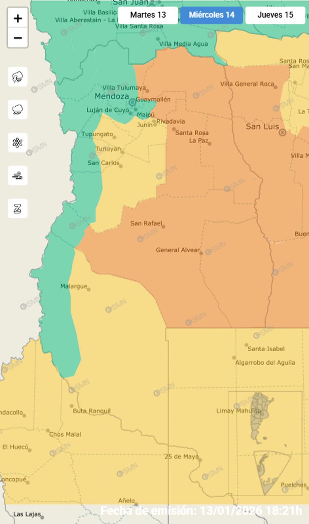 Mendoza bajo alerta amarilla y naranja por tormentas este miércoles: a ...