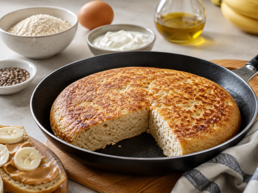 Pan proteico hecho en sartén en 4 minutos, ideal para desayunar antes ...