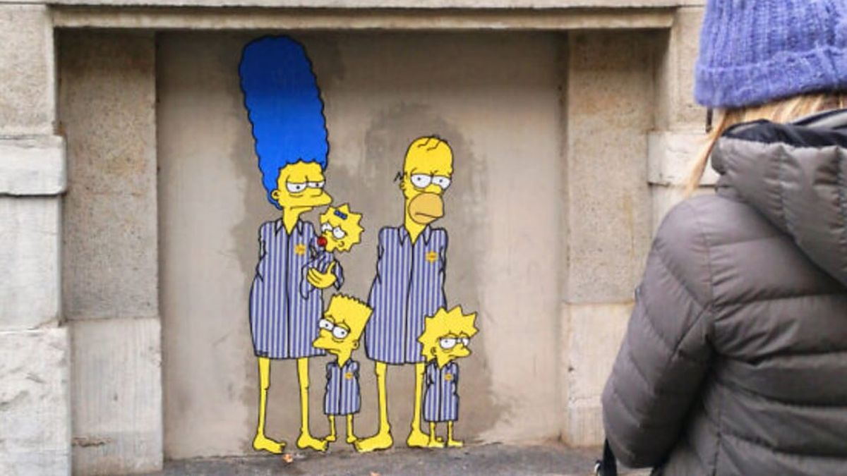 Un artista italiano pintó a Los Simpson como víctimas del Holocausto en ...