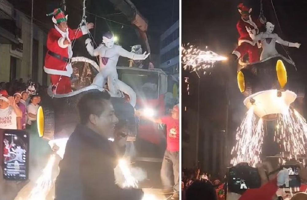 Video: un alcalde se vistió de Papá Noel, bajó de una nave de Dragon ...