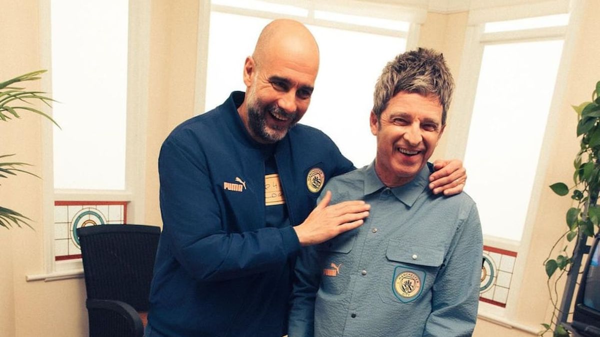 Con Guardiola a la cabeza, Manchester City recreó la portada de un álbum de Oasis para lanzar su ...
