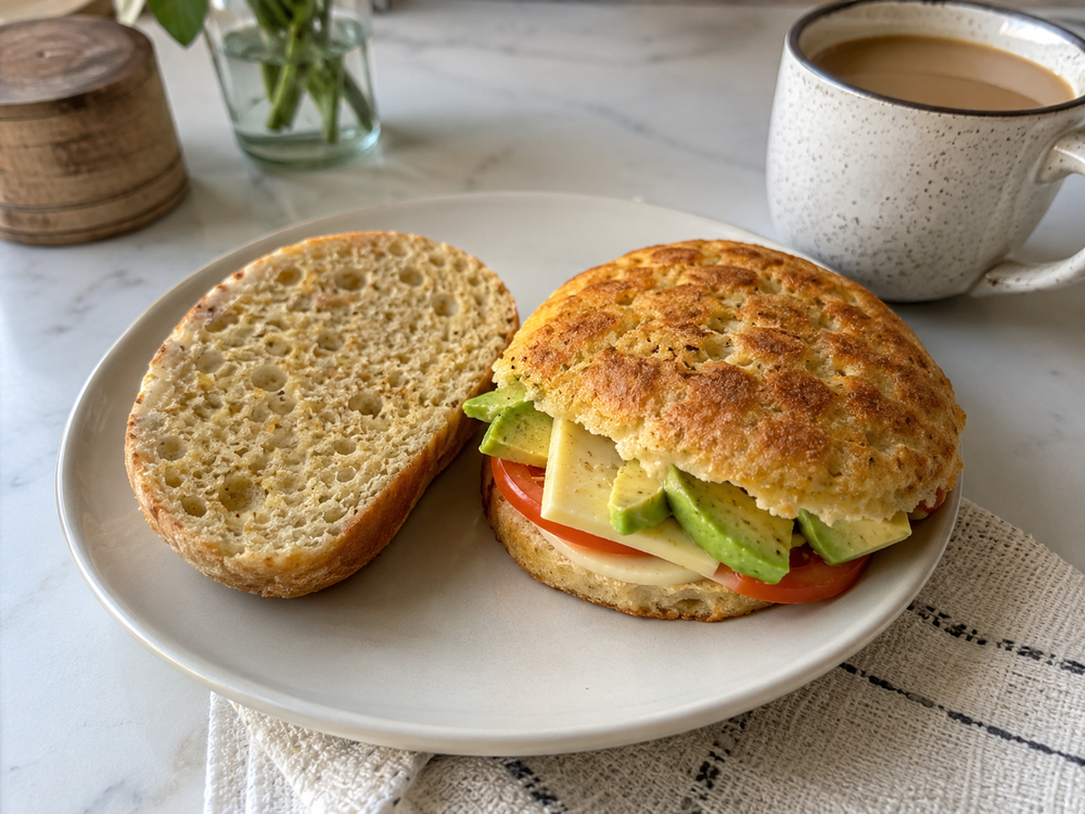 Pan saludable hecho en sartén en 3 minutos, ideal para el café con ...