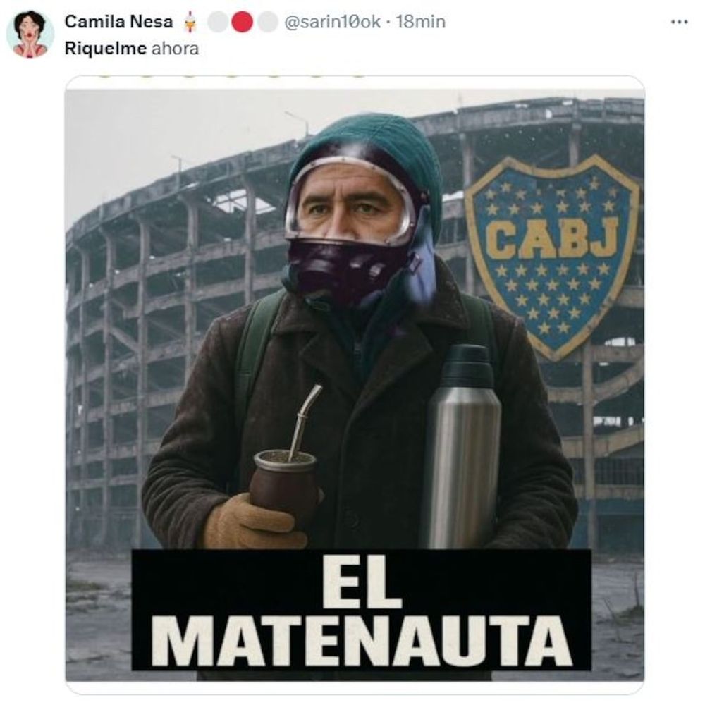 Con Riquelme y su mate como protagonistas, las redes explotaron con memes por la eliminación de Boca