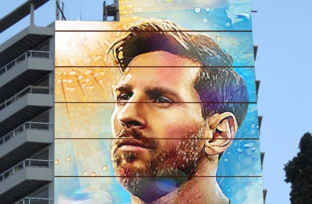 Inauguran un impactante mural de Messi en Rosario: mide 69 metros y ...