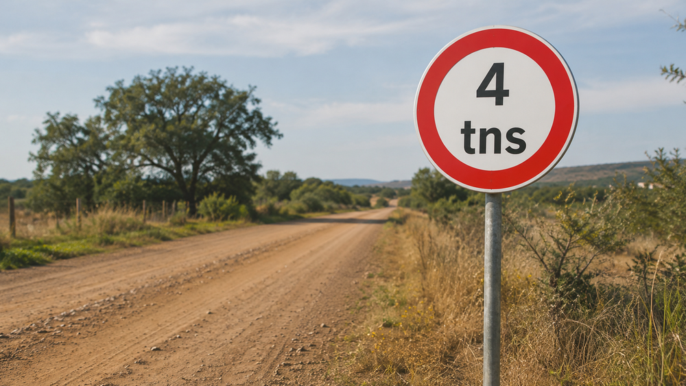 Qué significa la señal de tránsito circular con borde rojo y la frase 4 tns