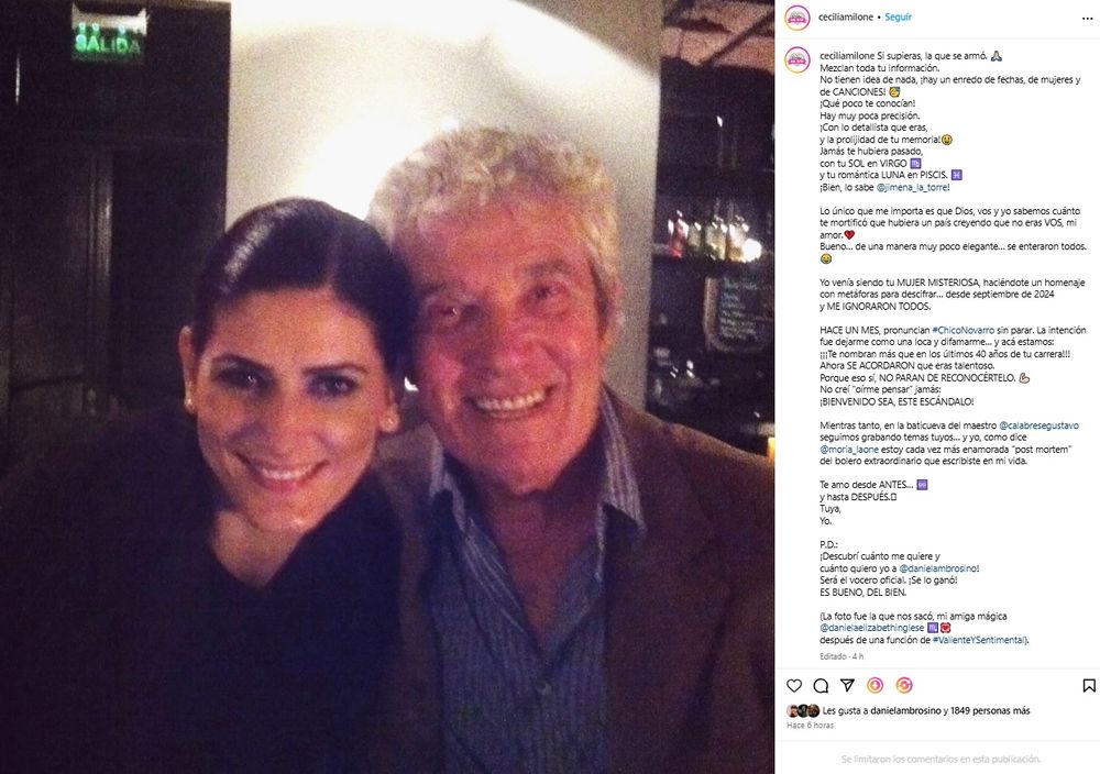 Escandaloso y provocador posteo de Cecilia Milone y una foto inédita ...