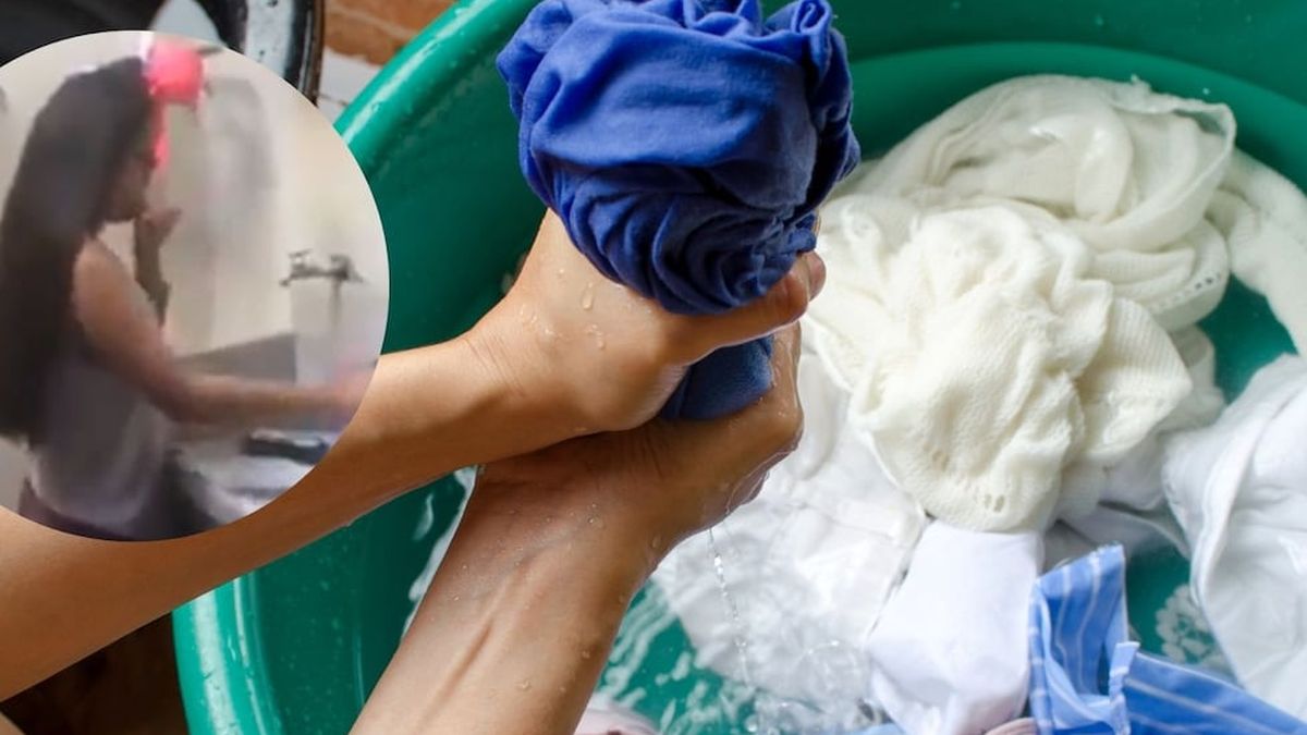 ¿Castigo ejemplar? Un padre obliga a su hija a lavar su ropa a mano por ...