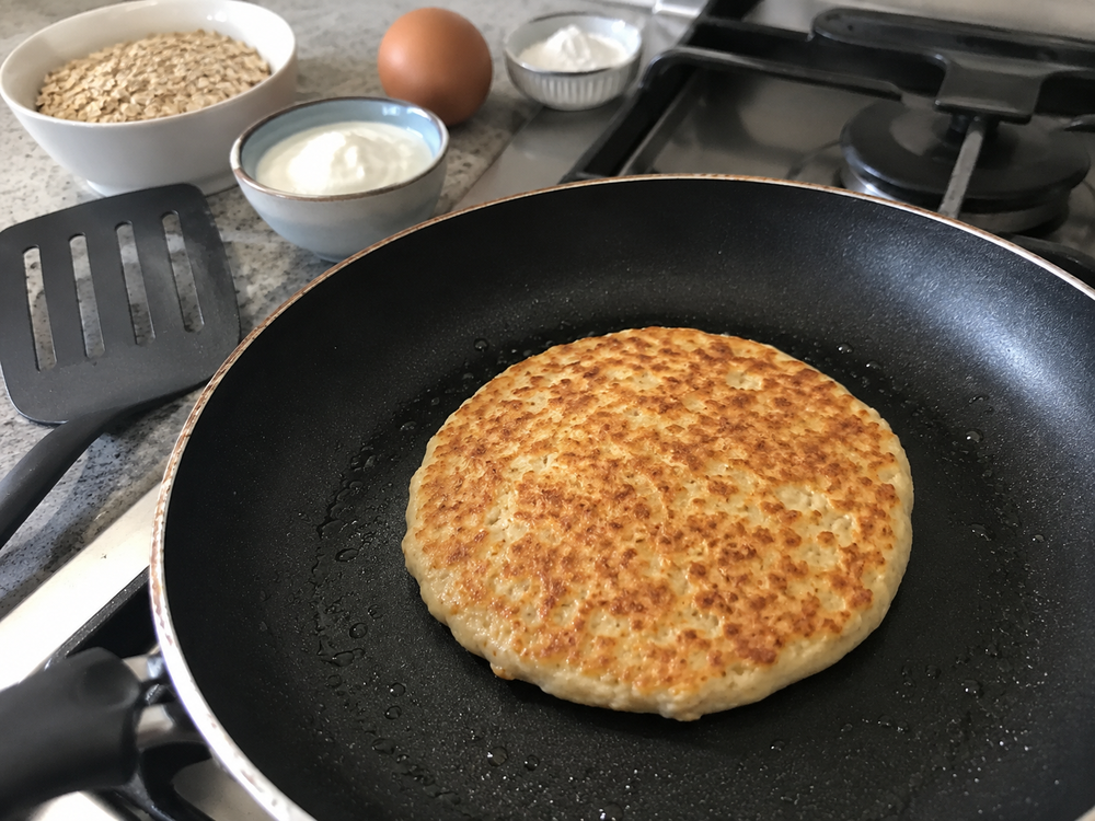 Pan saludable hecho en sartén en 3 minutos, ideal para el café con ...
