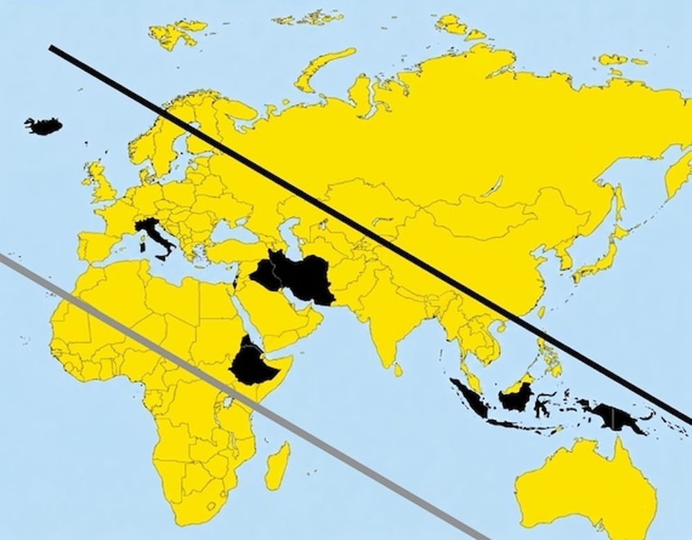 ¿Todos los países que empiezan con I están alineados en el mapa ...