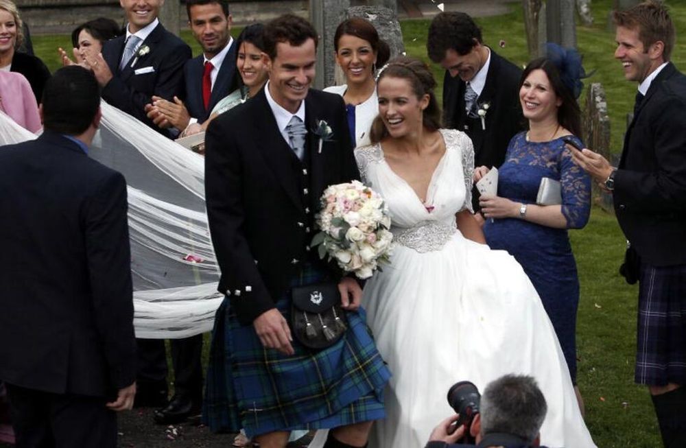 Murray lució una falda en su boda