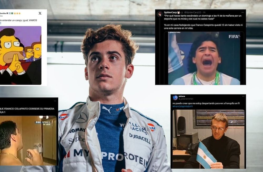 Los mejores memes que dejó el espectacular debut de Franco Colapinto en ...