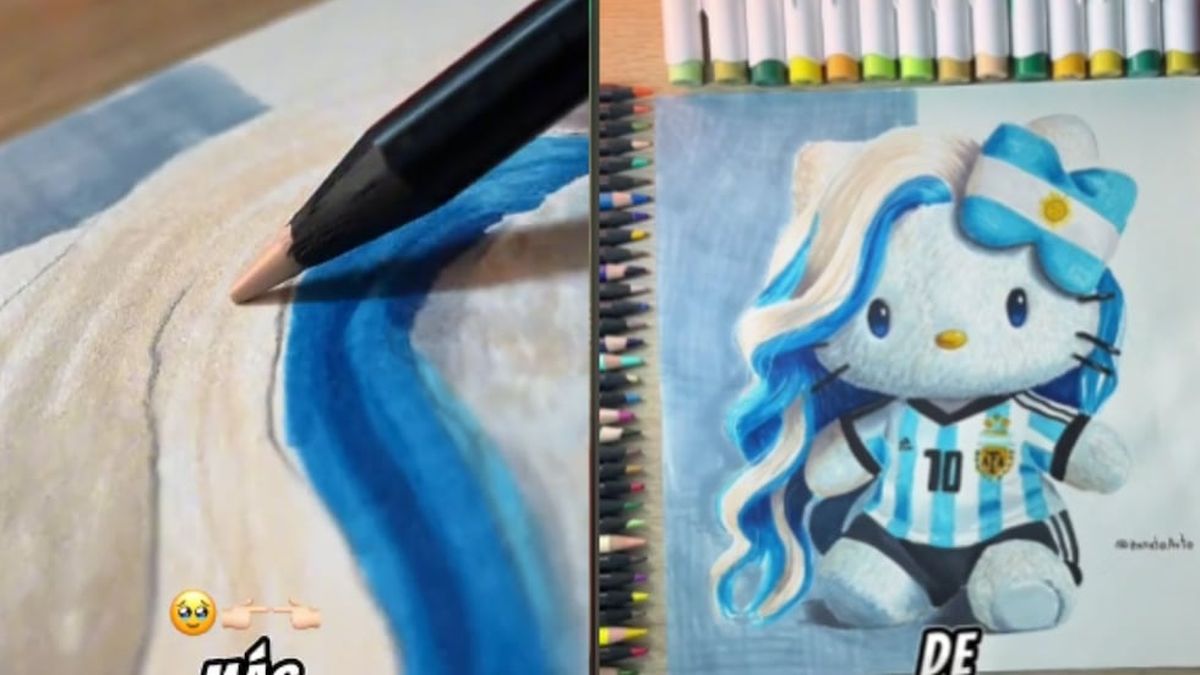 ¿Hello Kitty hincha de la selección argentina? Un dibujante creó una nueva versión del personaje ...
