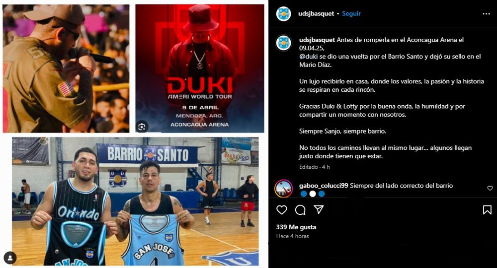 Duki en Mendoza: el artista sorprendió a todos al entrenarse con un ...