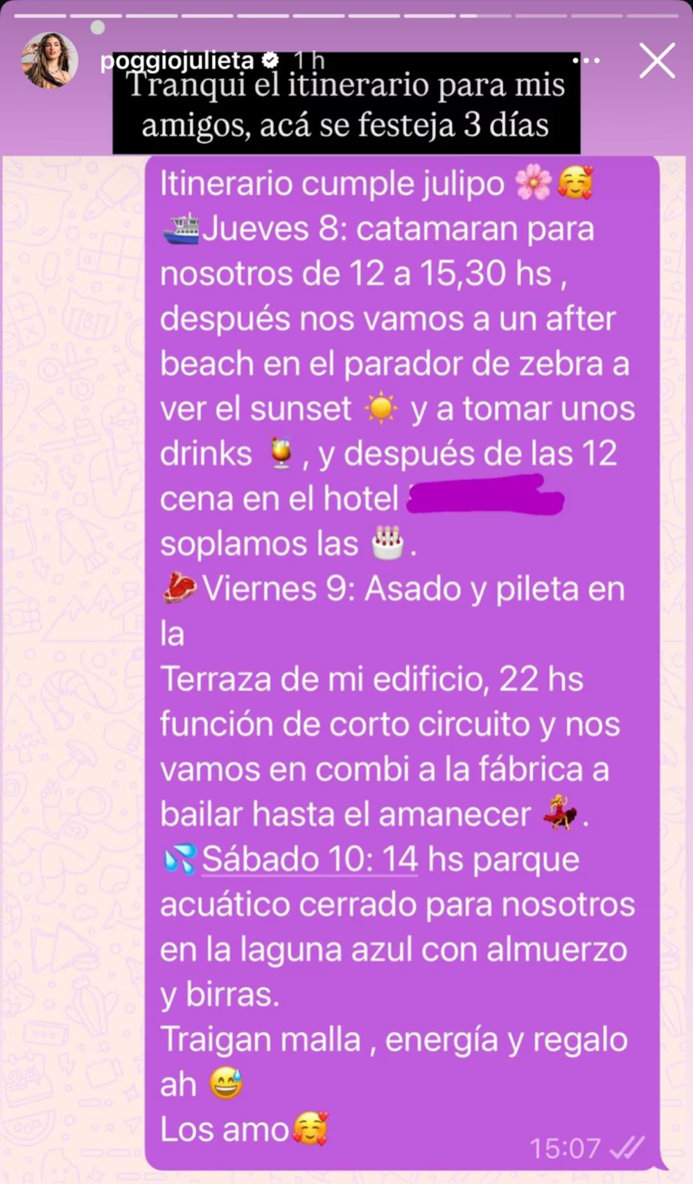 Julieta Poggio detalló cómo será su exclusiva fiesta de cumpleaños ...